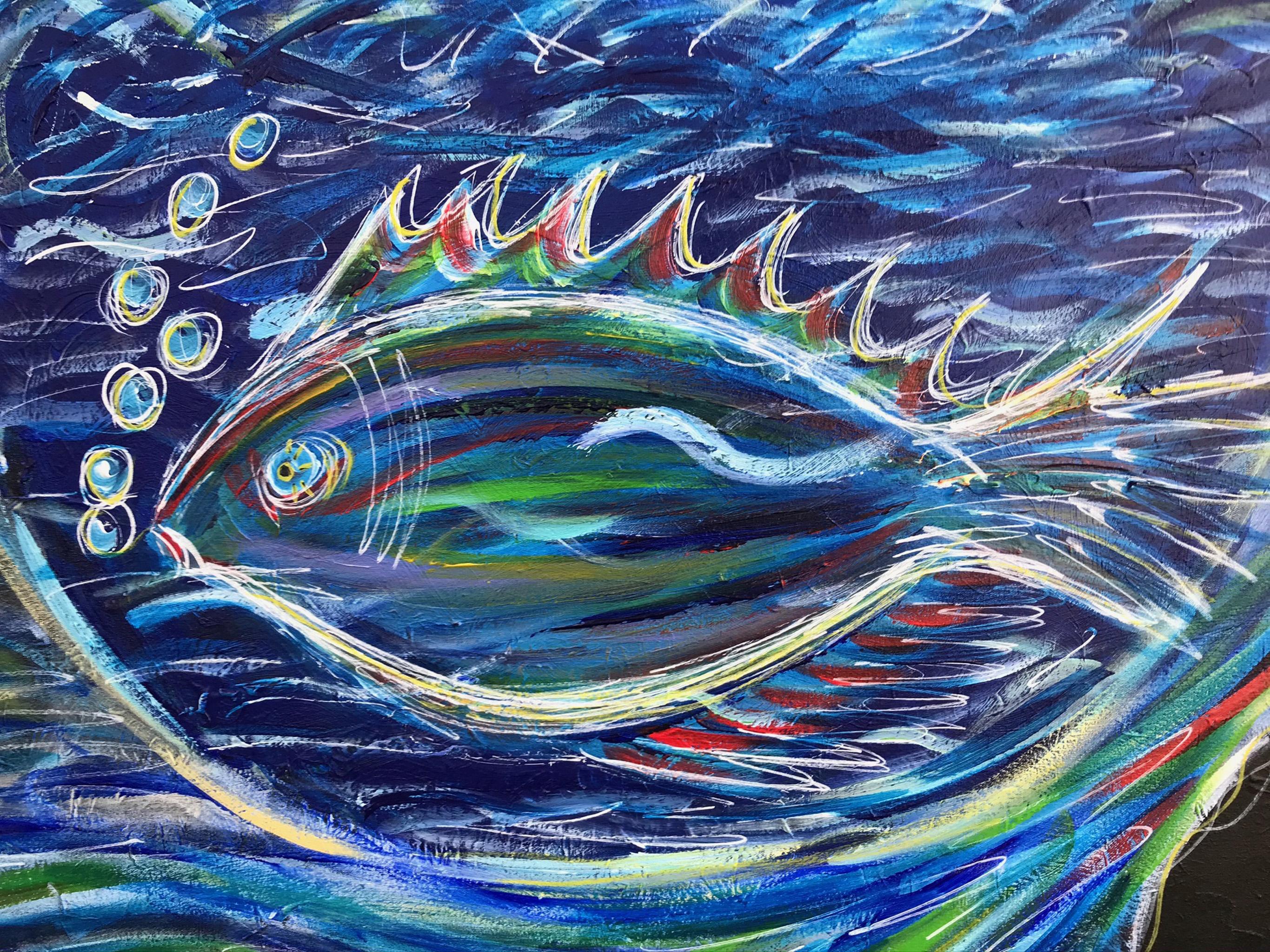 Ramon Poch - Ramon Poch 38 Family in Blue acrylic painting For Sale at ...