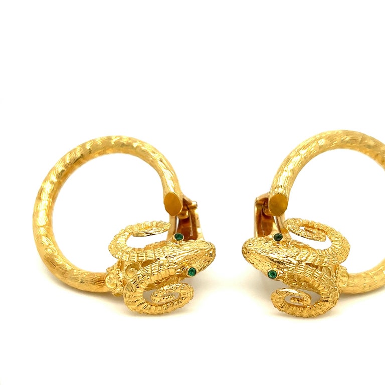 Ram's Head Gold Ear Clips For Sale at 1stDibs