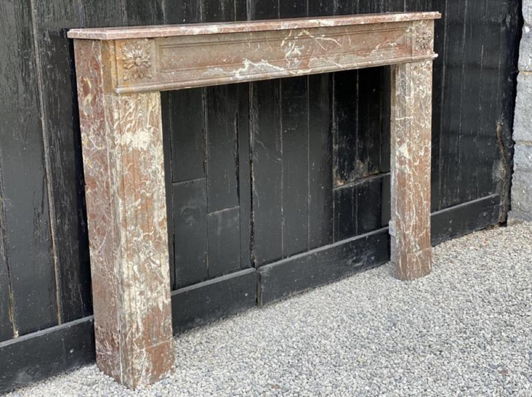 Rance Marble Fireplace Louis XVI Style at 1stDibs | red marble fireplace