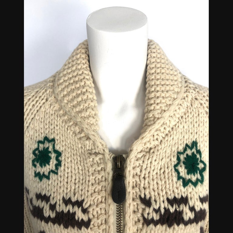Rancher by Schott Chunky Knit Cardigan Brown Knitted Eagle Motif ...