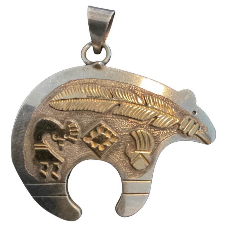 Randall Begay Native American Sterling Silver 12k GF Bear Kokopelli ...