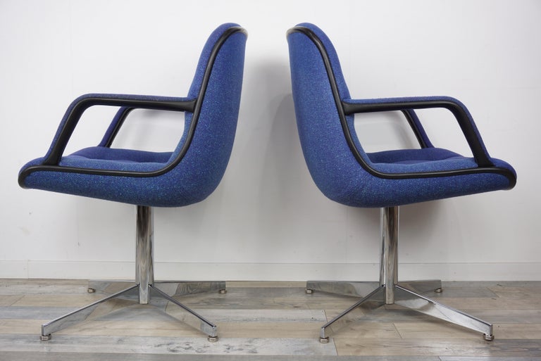 Randall Buck 1970s Design Pair of Armchairs 451 Model by Strafor at 1stDibs