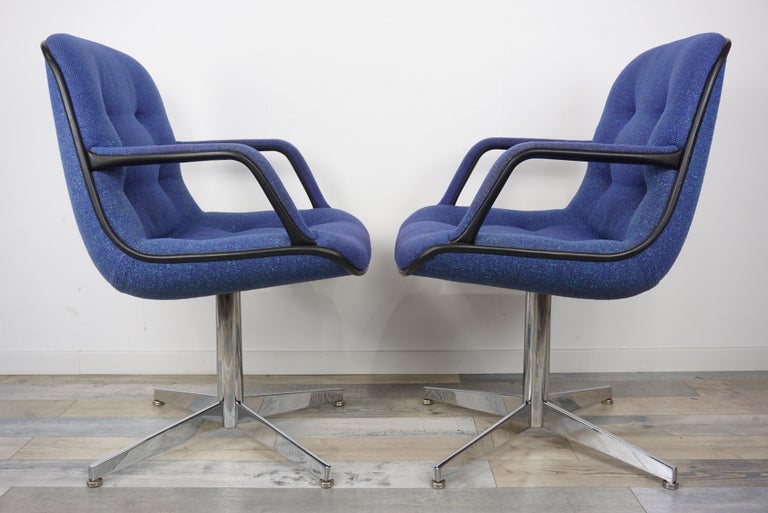 Randall Buck 1970s Design Pair of Armchairs 451 Model by Strafor at 1stDibs