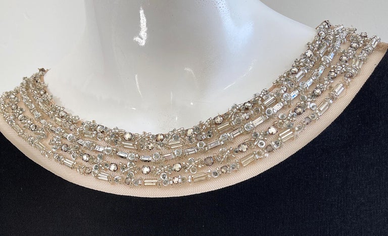 Randolph Duke 1990s Size 8 Black Jeweled Rhinestone Vintage 90s Gown ...