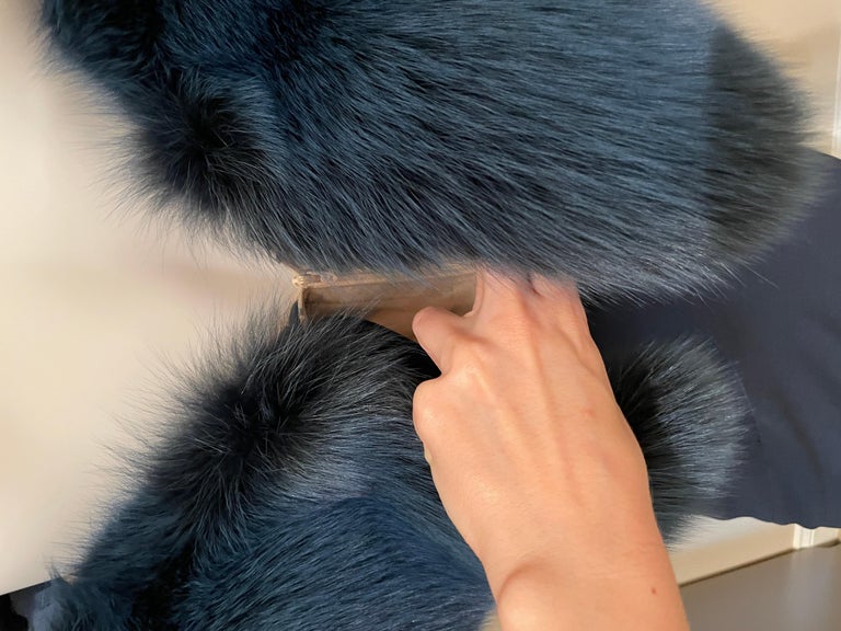 RANDOLPH DUKE 1999 vintage runway evening gown with huge fox fur stole ...