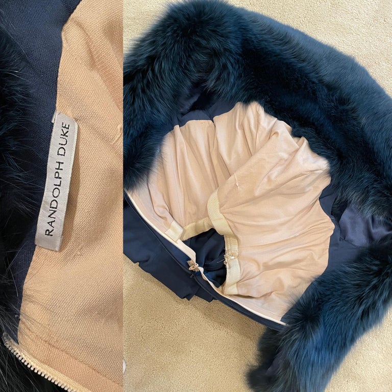 RANDOLPH DUKE 1999 vintage runway evening gown with huge fox fur stole ...