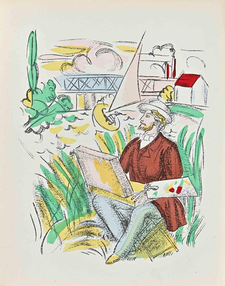 Raoul Dufy - Painter En Plein Air - Lithograph by Raoul Dufy - 1920 For ...