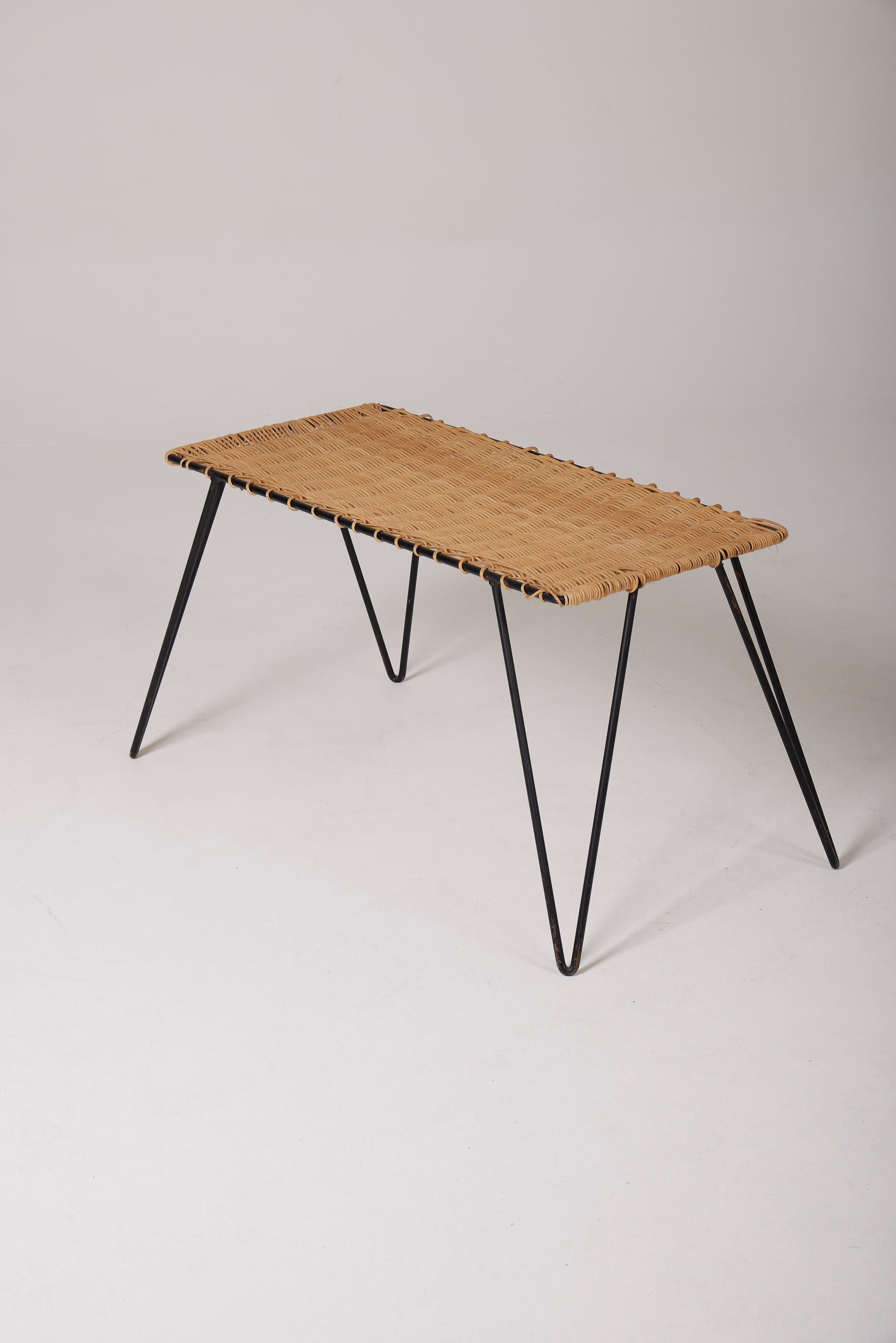 Raoul Guy rattan coffee table For Sale at 1stDibs