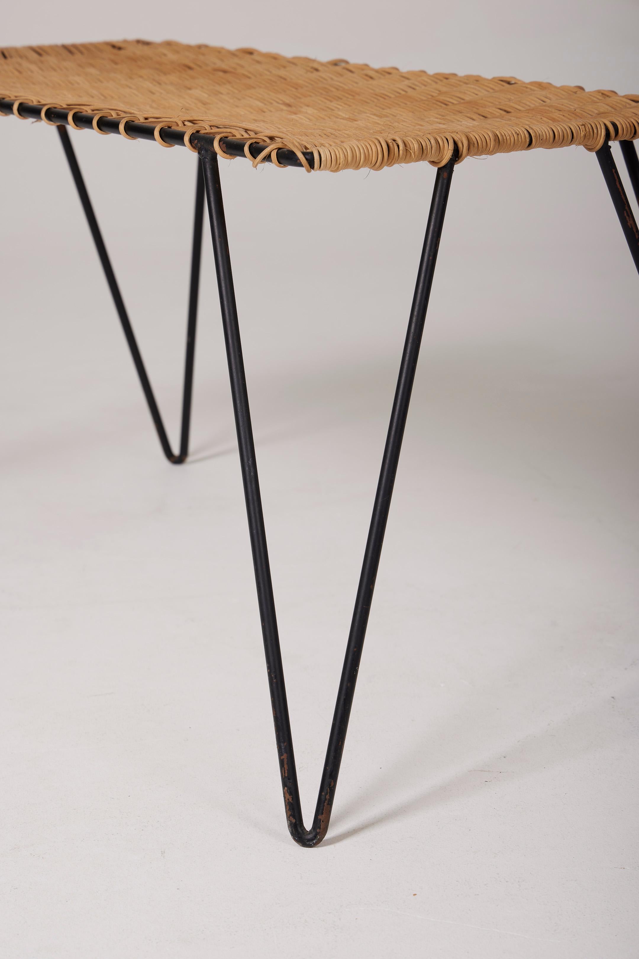 Raoul Guy rattan coffee table For Sale at 1stDibs