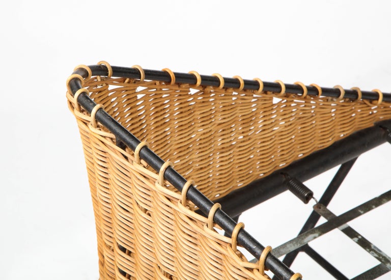 Raoul Guy Wrought Iron and Wicker Daybed, France, 1960's For Sale at ...