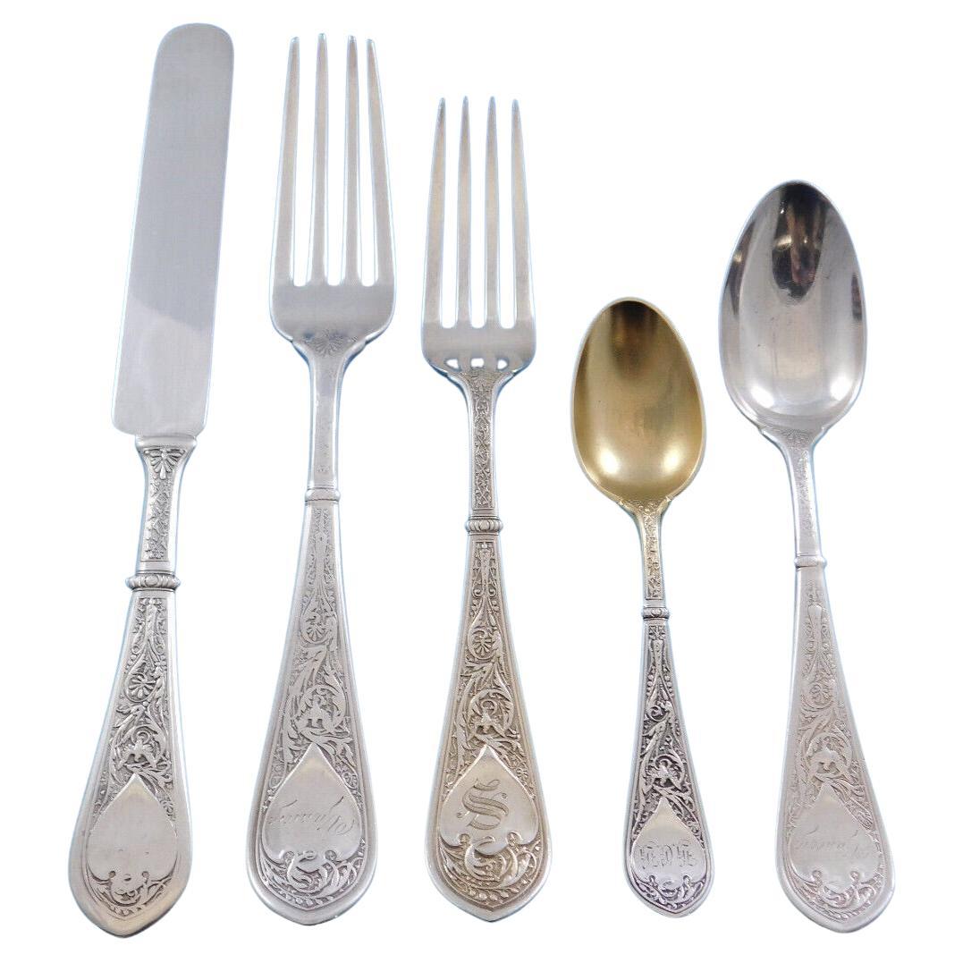 Byzantine by Wood and Hughes Sterling Silver Flatware Service Set 45 pc ...