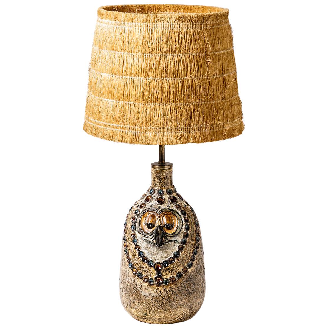 Raphael Giarrusso Colored Bird Ceramic Table Lamp 1967 Midcentury ...