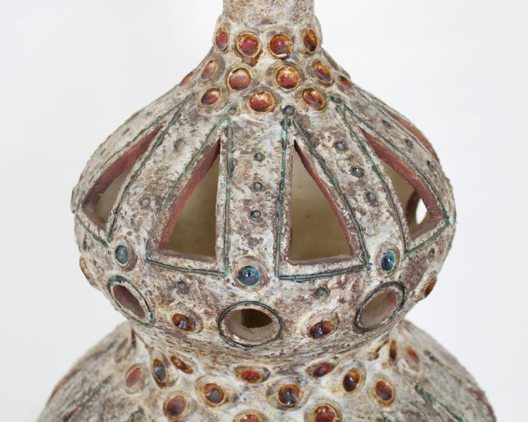 Raphaël Giarrusso French Pierced and Glazed Ceramic Table Lamp For Sale ...