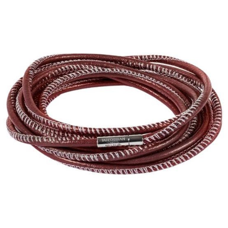 Raphael Mini Pop 2M Social Distancing Bracelet in Red Leather, Size L ...