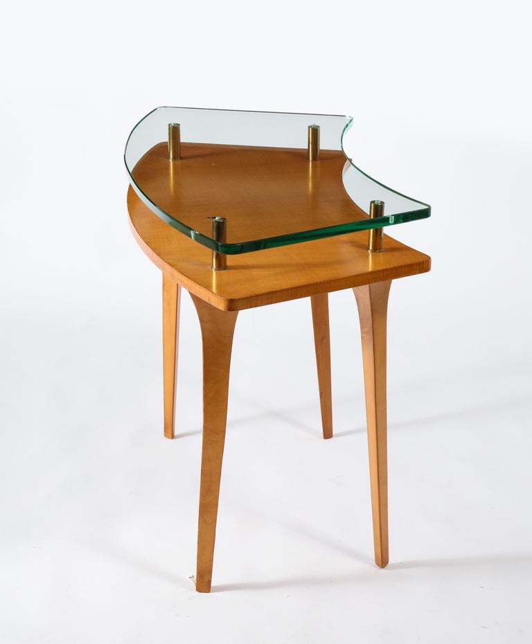 Raphael Raffel Vanity or Writing Desk in Sycamore and Glass, France ...