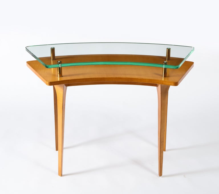Raphael Raffel Vanity or Writing Desk in Sycamore and Glass, France ...