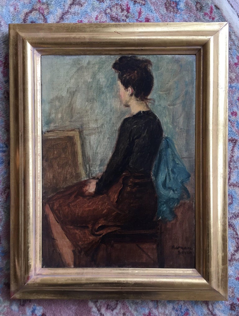 Raphael Soyer - Lady Sitting, Figurative, New York Social Realist ...