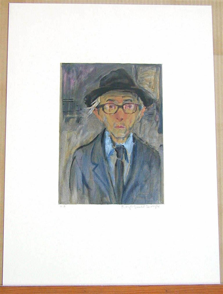Raphael Soyer - Raphael Soyer Self-Portrait, Signed Lithograph, Man in ...