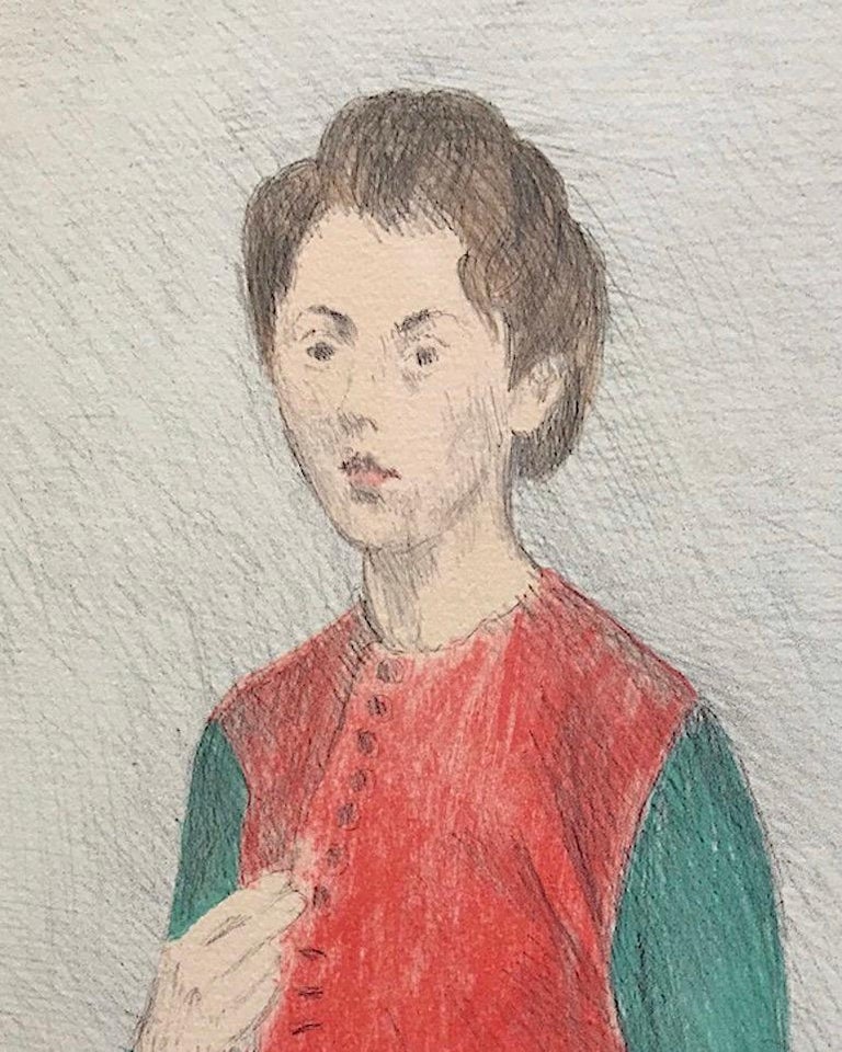Raphael Soyer - YOUNG WOMAN RED VEST, Signed Original Lithograph ...