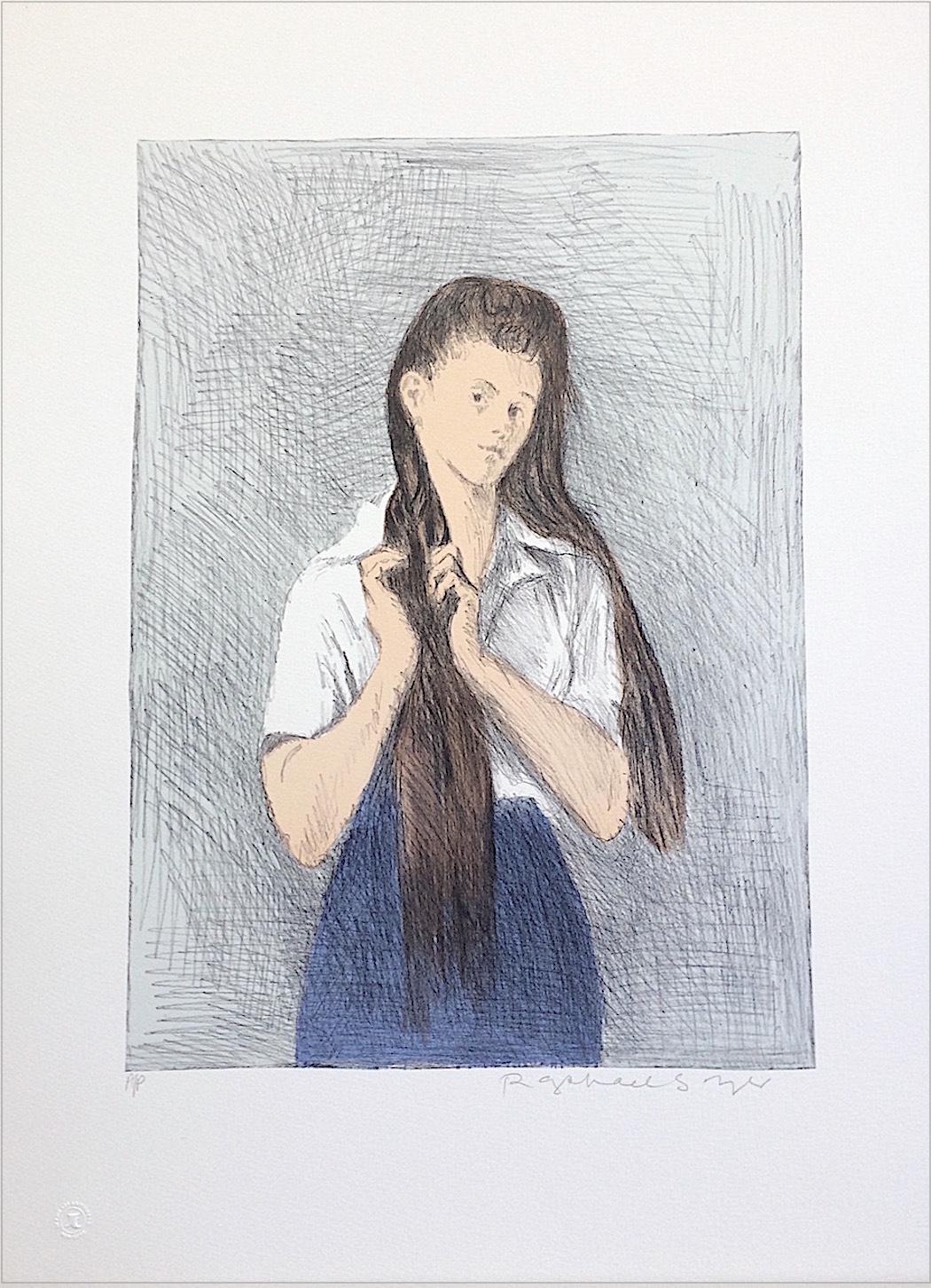 Raphael Soyer - YOUNG WOMAN RED VEST, Signed Original Lithograph ...