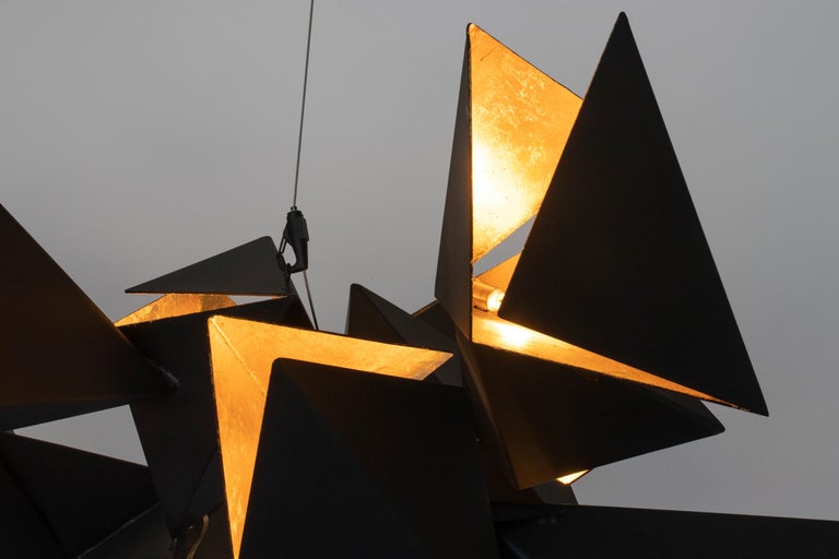 Rapture Pendant, 7 Pod Grouping, Matte Black Exterior + Brassy Gold ...