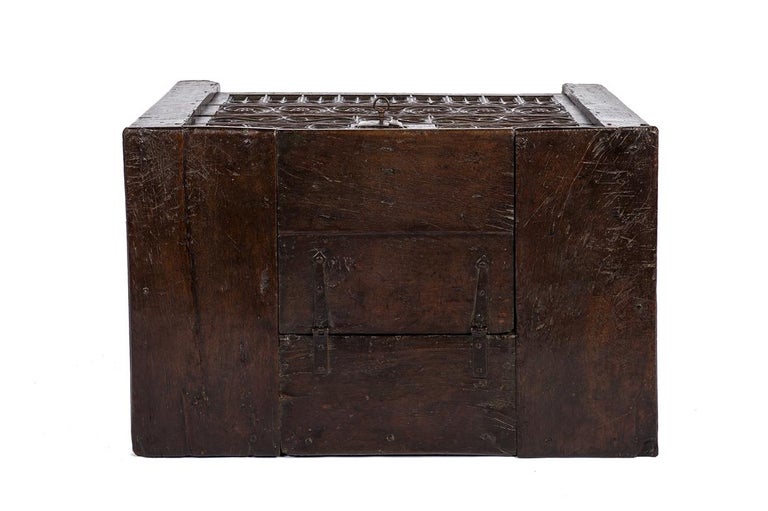 Rare 15th Century Solid Oak Medieval Dutch Gothic Chest or Trunk For ...