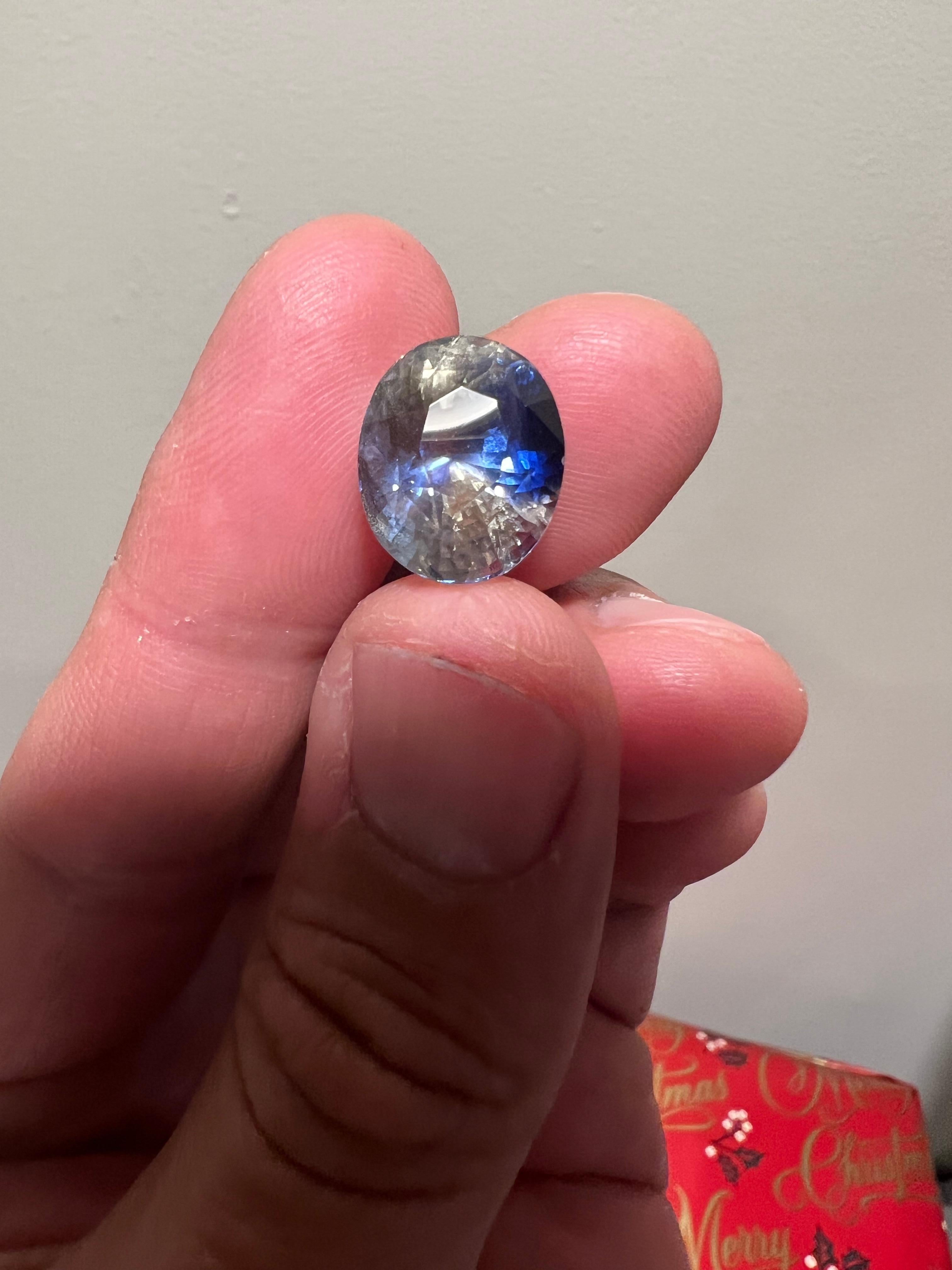 16.86 Carat GIA Certified Bi-Color Blue and Yellow Ceylon Sapphire (Sri ...