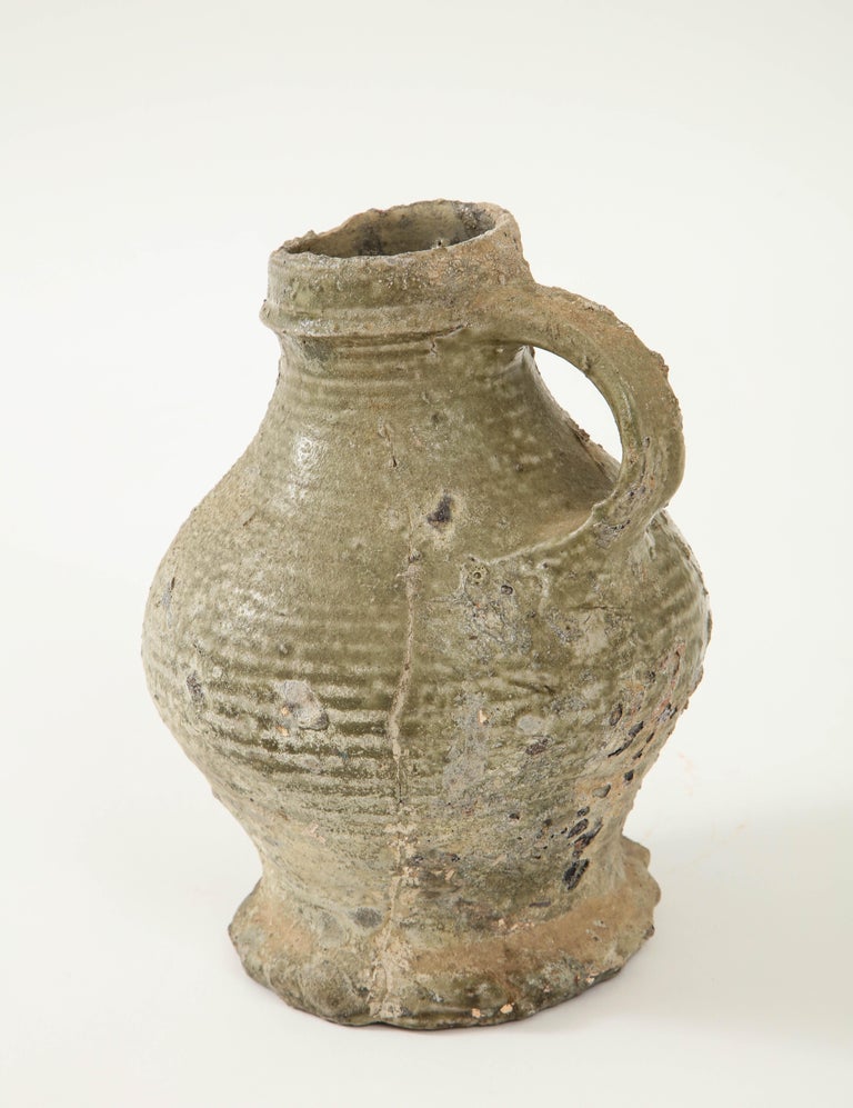 17th Century German Low Countries Grey Ceramic Pitcher at 1stDibs