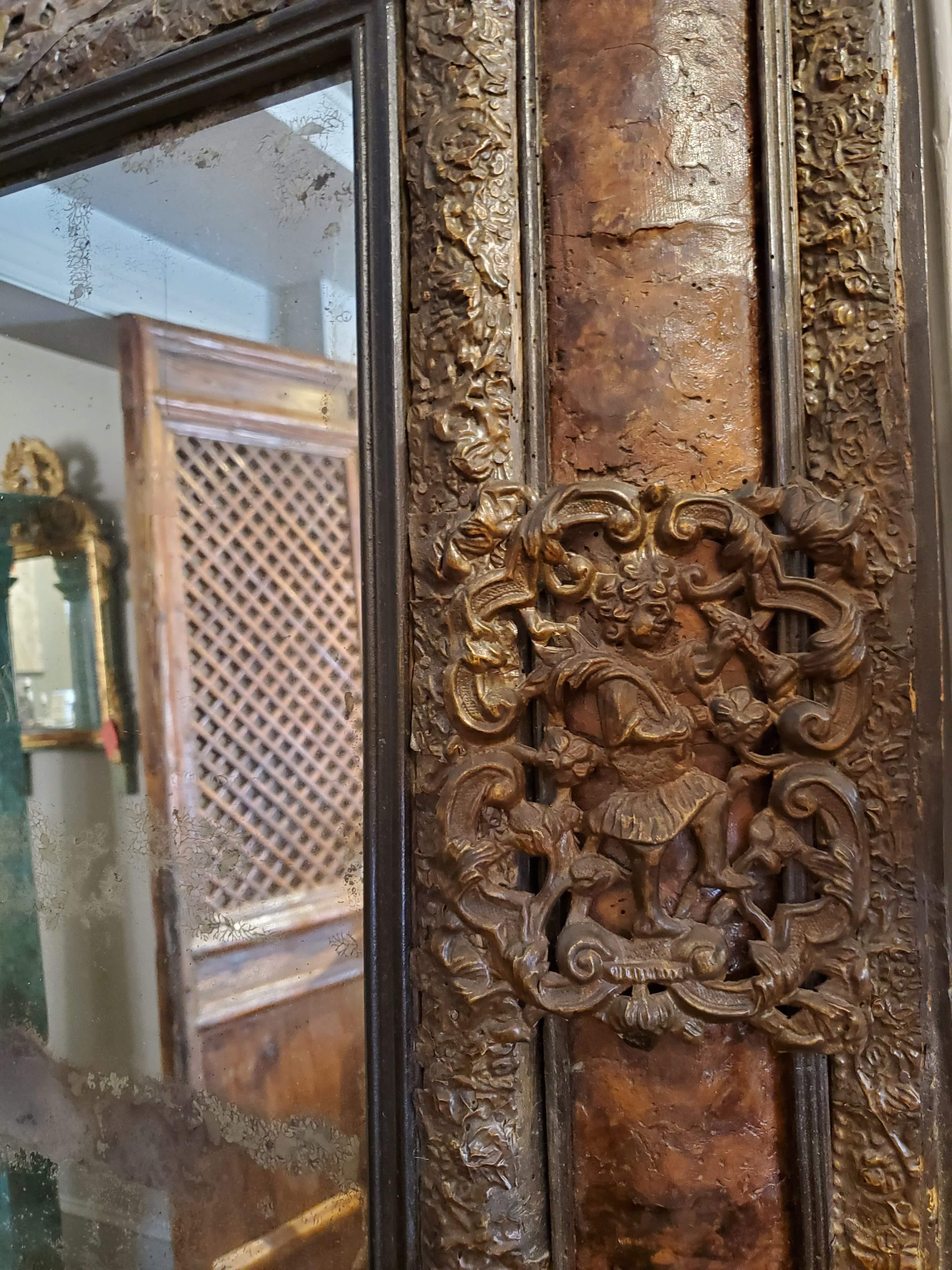 Rare 17th Century Dutch Mirror For Sale at 1stDibs