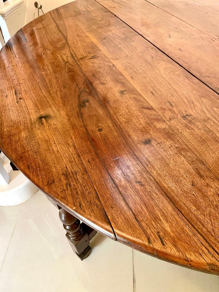 Rare 17th Century Solid Walnut Top Double Gateleg Table at 1stDibs