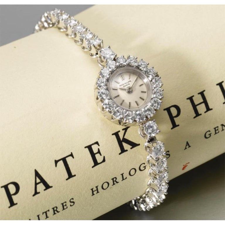 Rare 18kt 1950/60s Patek Philippe Round Diamond Set Tennis Style ...