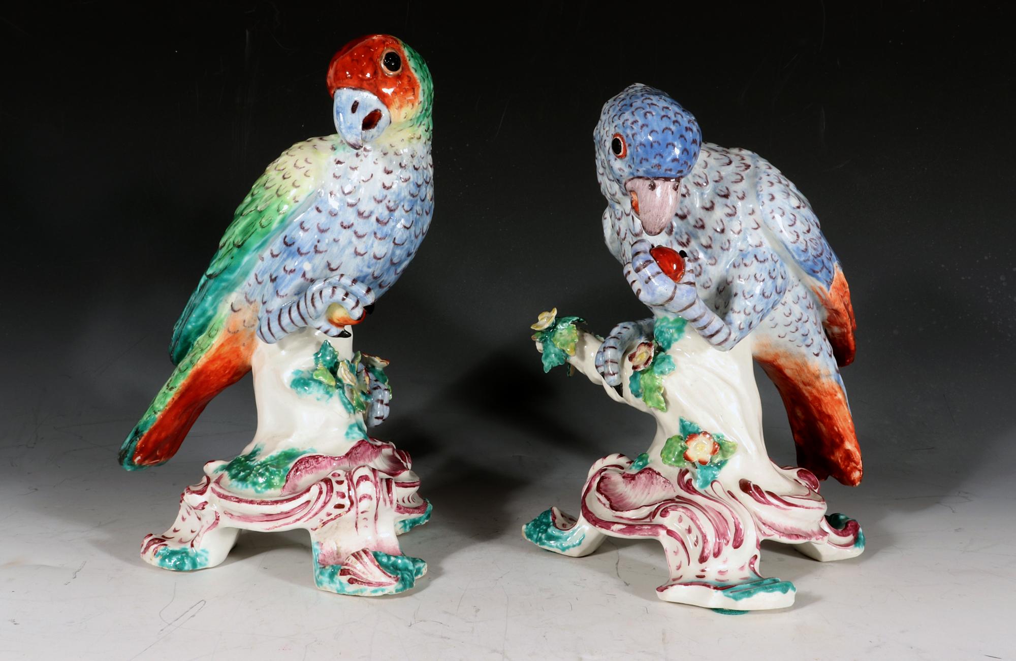Rare 18th-Century Bow Porcelain Figures of South American Parrots For ...