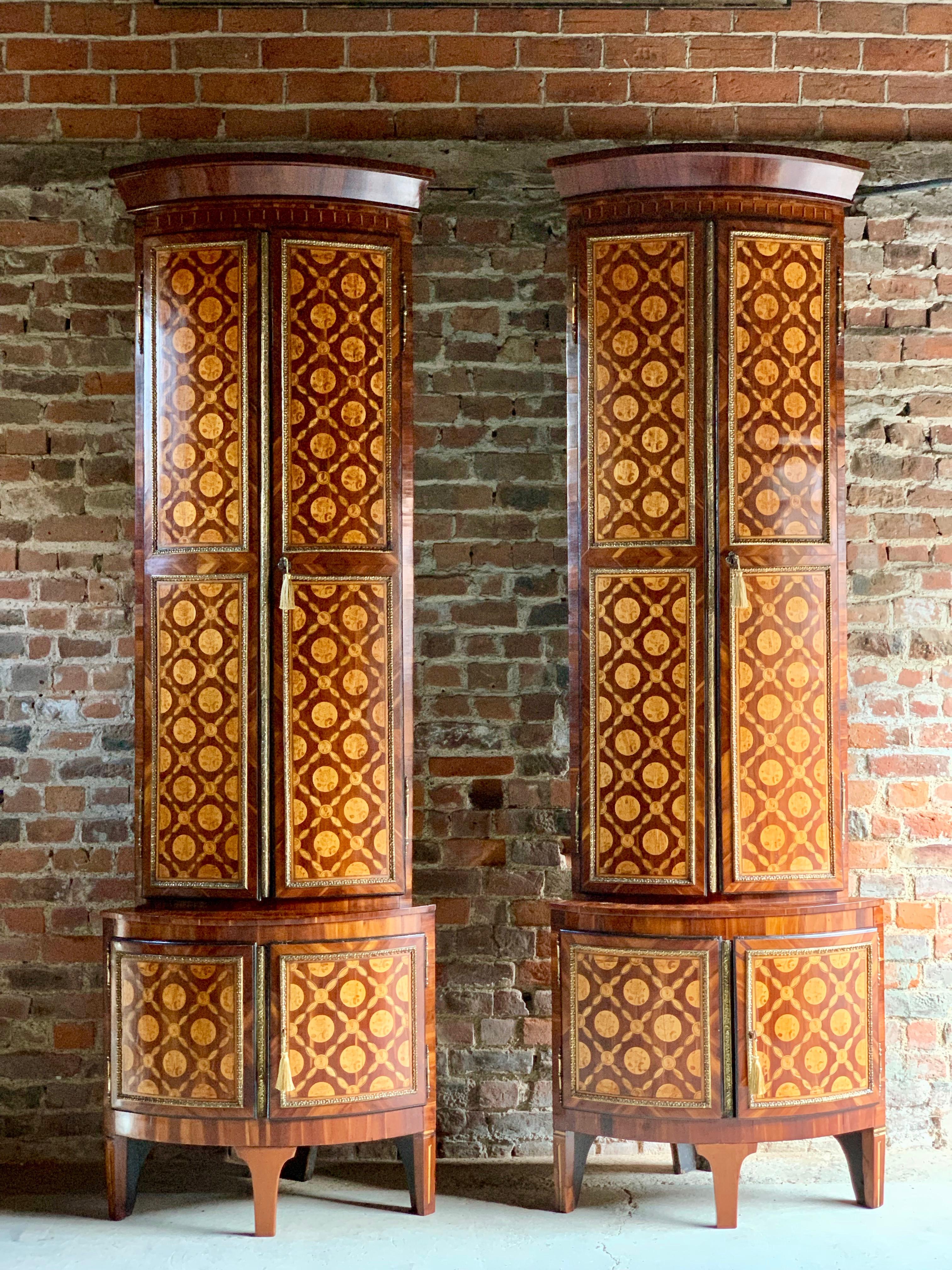 Rare 18th Century Dutch Corner Cabinets Pair of Inlaid Marquetry ...