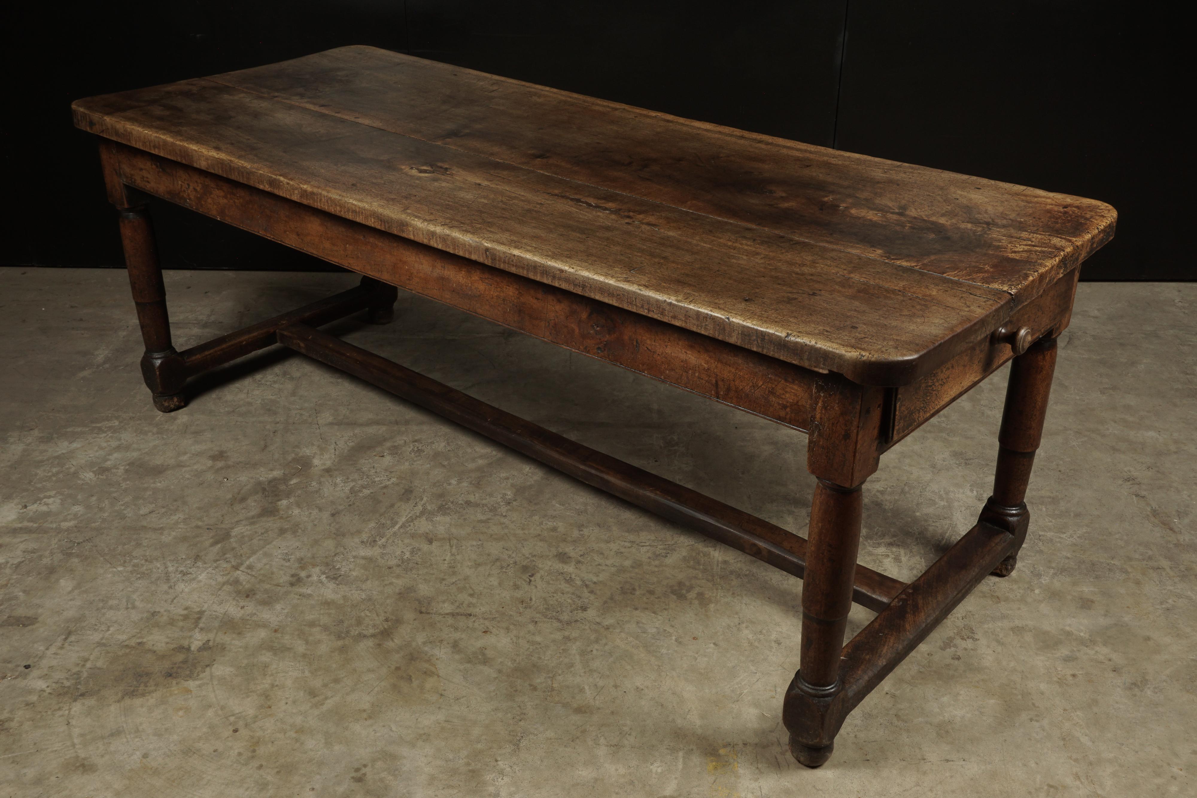 Rare 18th Century French Farm Table in Walnut at 1stDibs