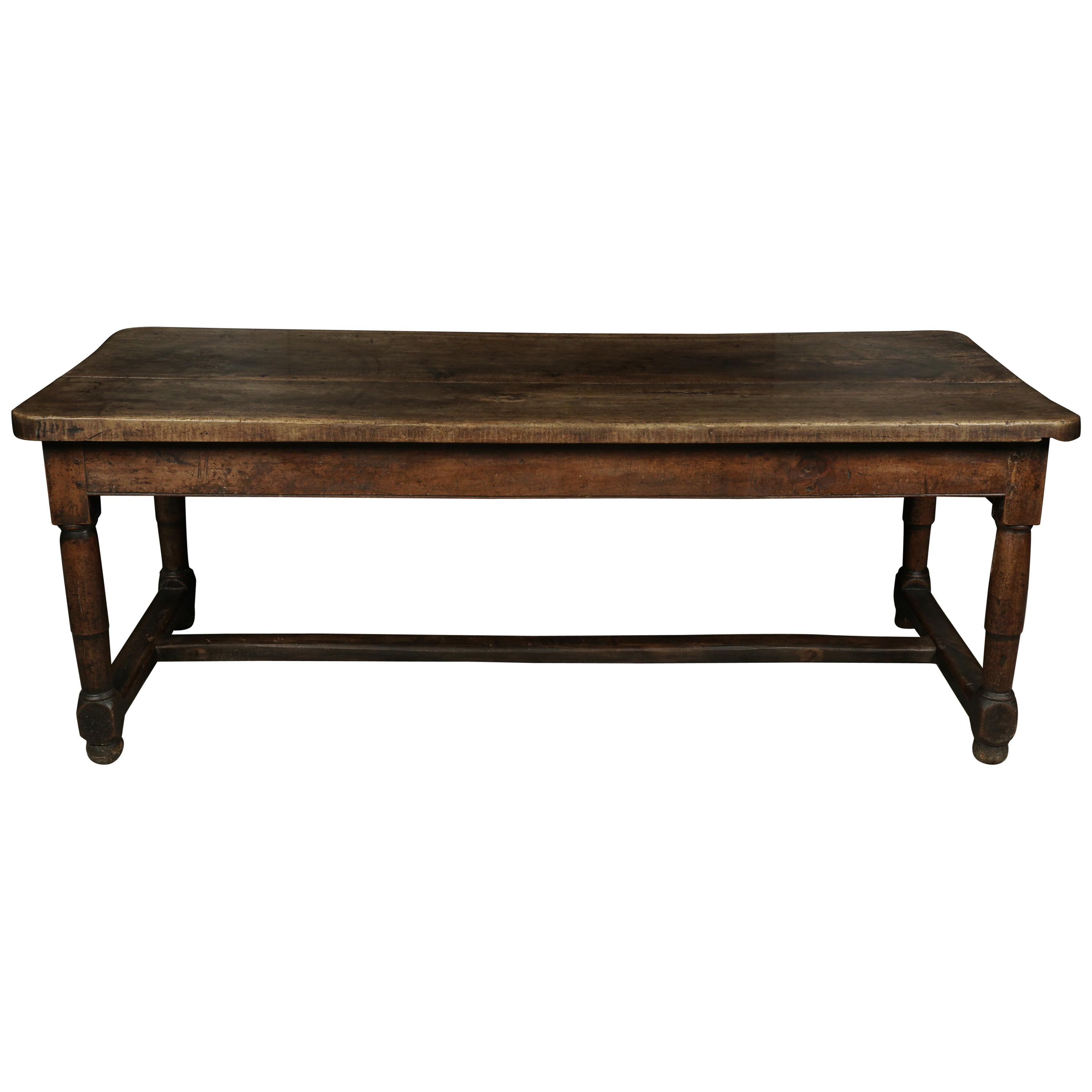 Rare 18th Century French Farm Table in Walnut at 1stDibs
