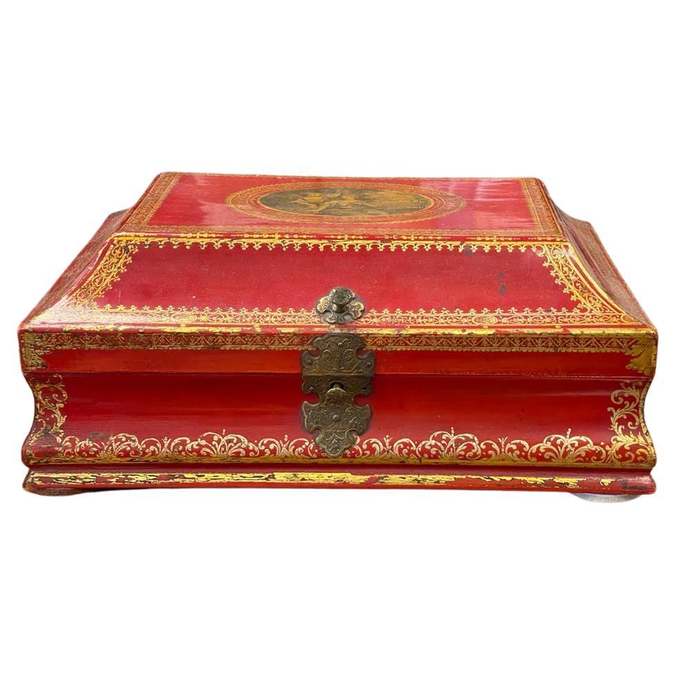 Hand Printed French Wallpaper Box, 18th Century at 1stDibs