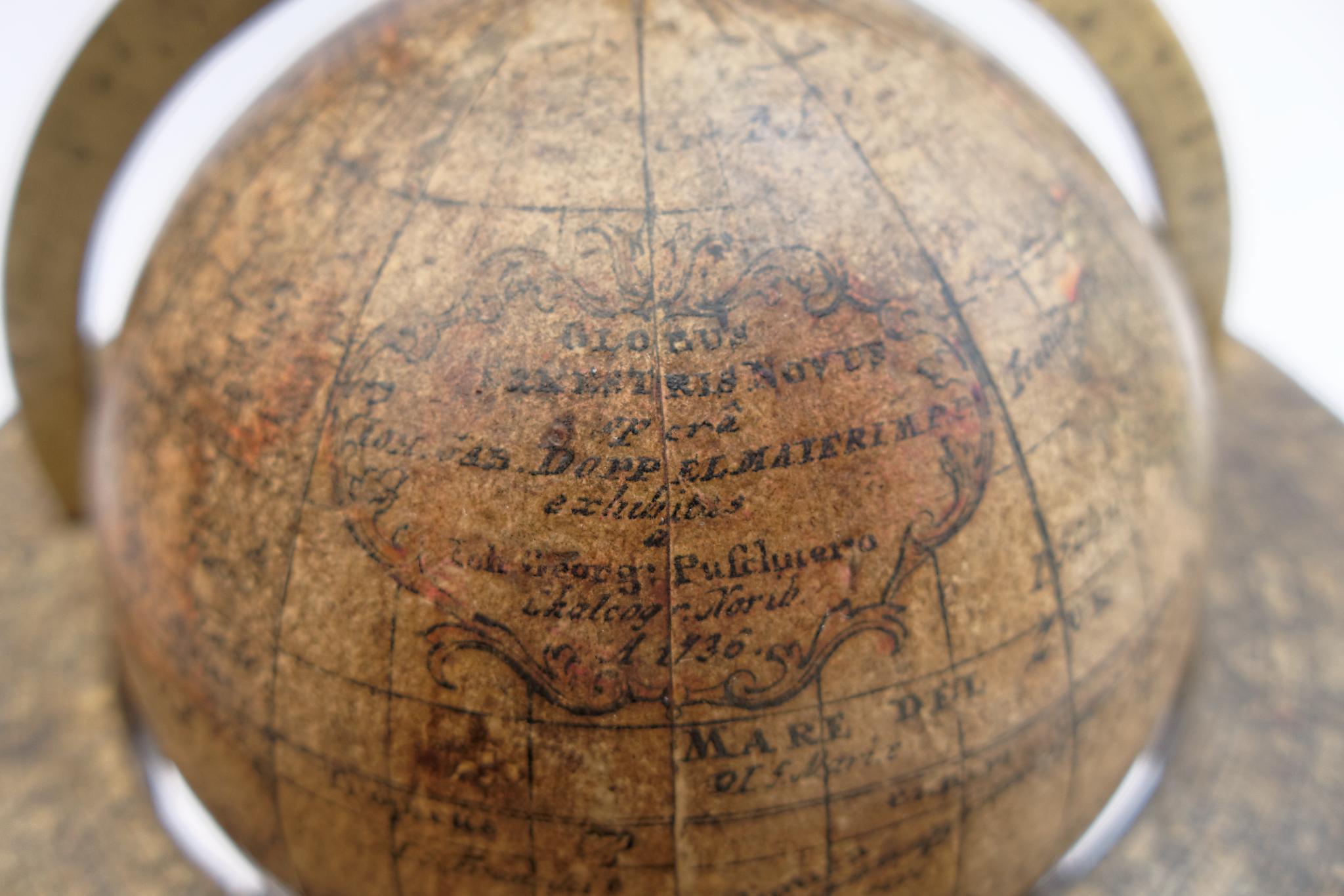 Rare 18th Century German Baroque Terrestrial Table Globe by Doppelmayr ...