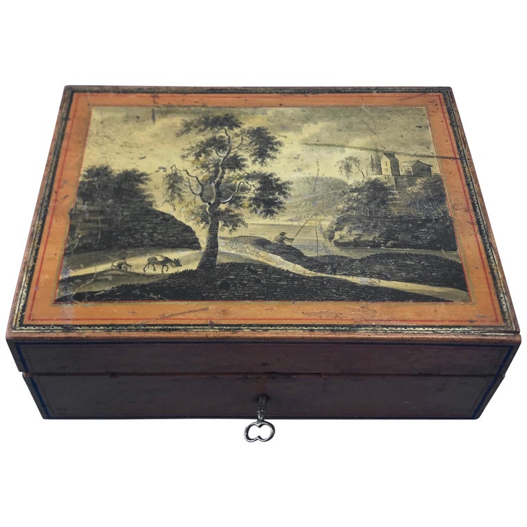 Rare 18th Century Painted Belgium Spa Box at 1stDibs