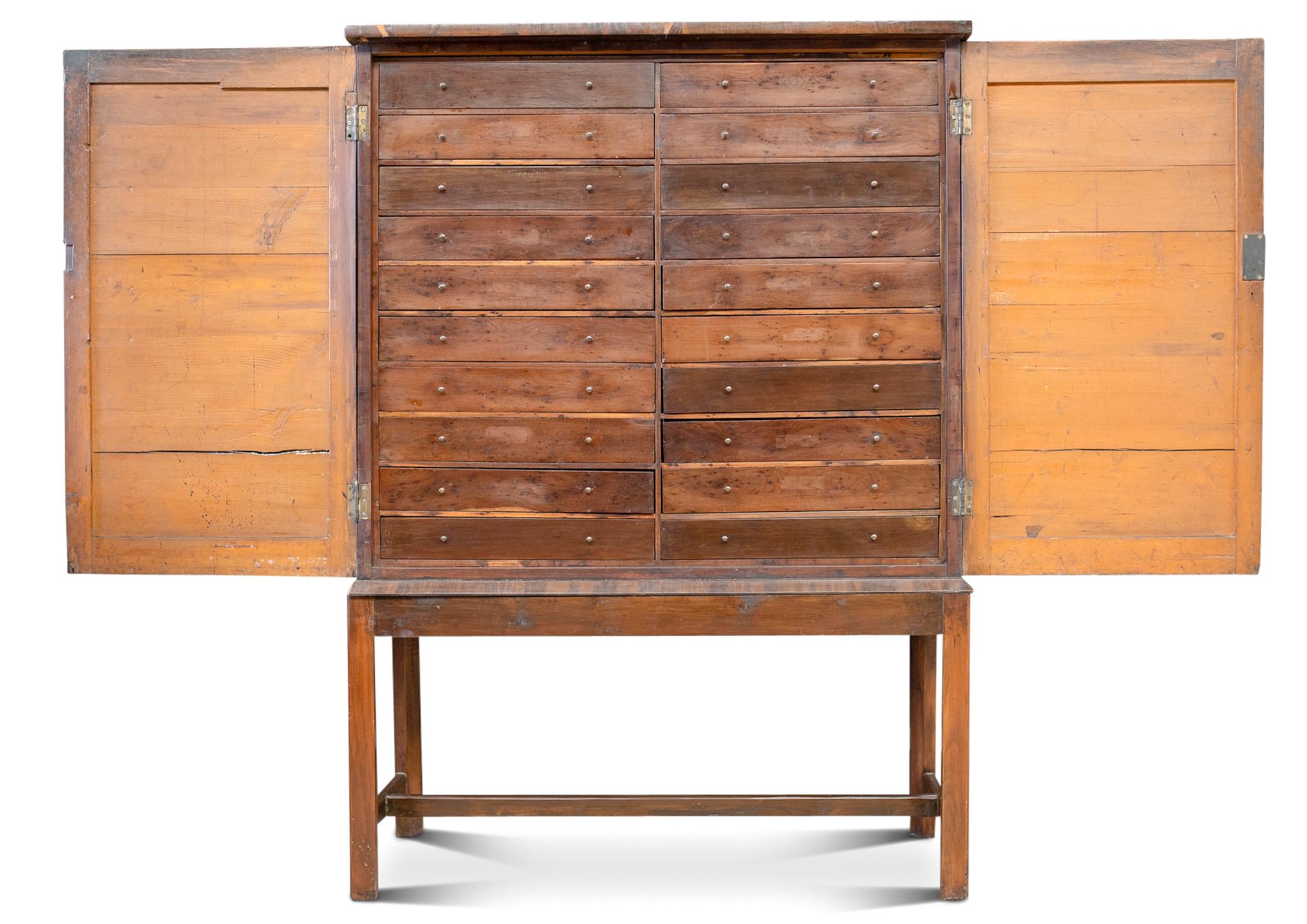 Rare 18th Century Library Yew Wood Specimen Collectors Cabinet Chest on ...