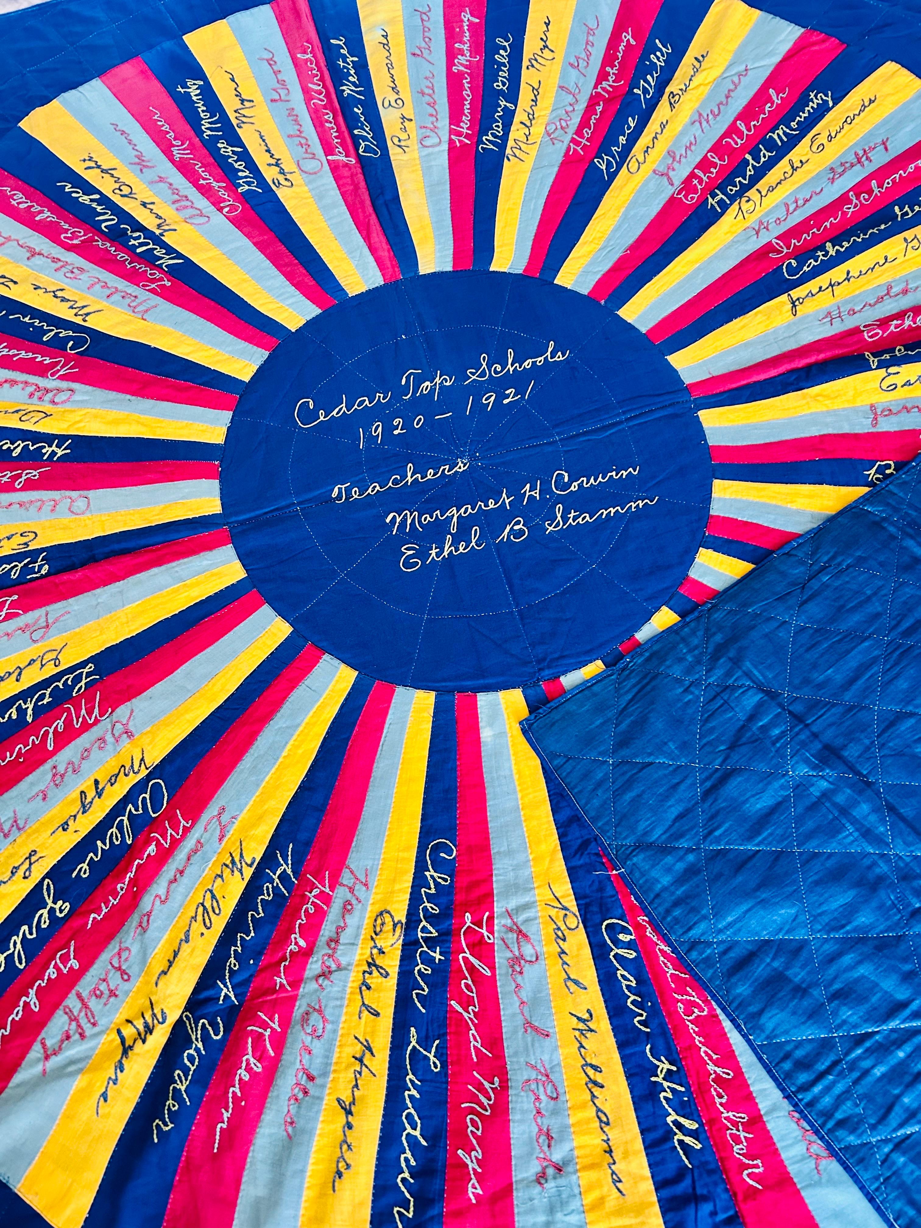 Rare 1920–1921 Kentucky School Signature Quilt – Cedar Top Schools For ...