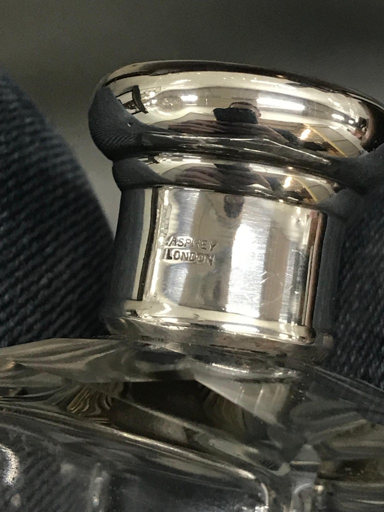 Rare 1929 Asprey London Sterling Silver Cologne Bottles in Leather ...