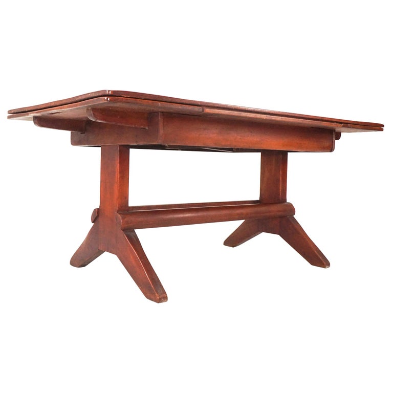 Rare 1930s Cushman Colonial Creations Trestle Dining Table by Herman De ...