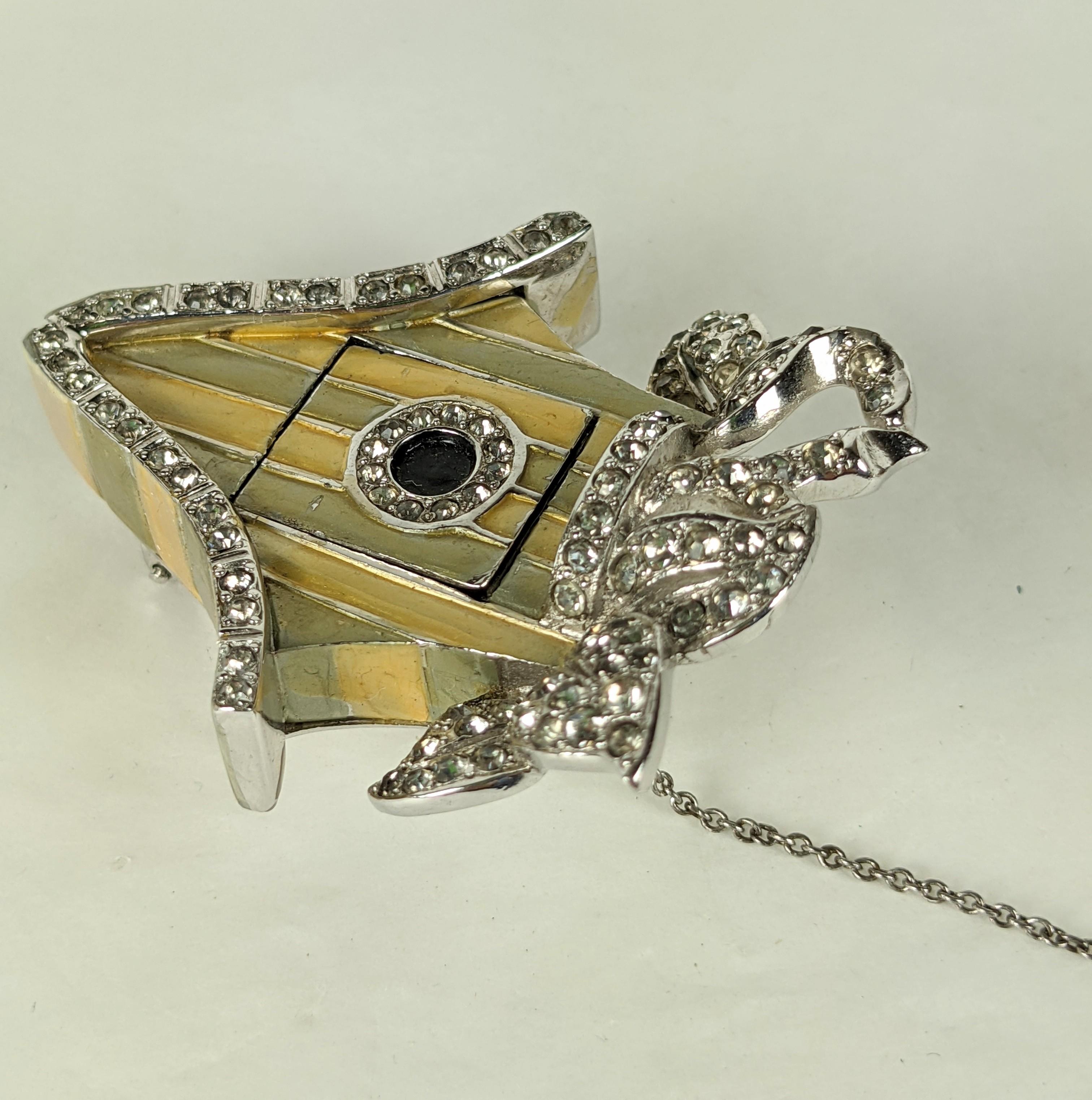 Rare 1940 Marcel Boucher Mechanical Tremblant Cuckoo Clock Clip For ...