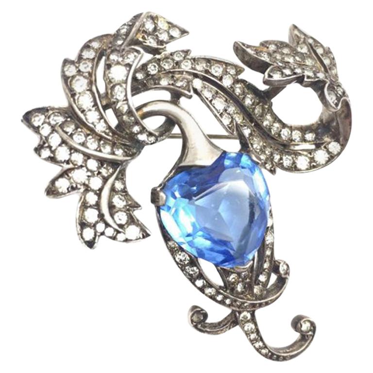 Rare 1940s Boucher Phrygian Cap Mark Silver Heart Brooch For Sale at ...