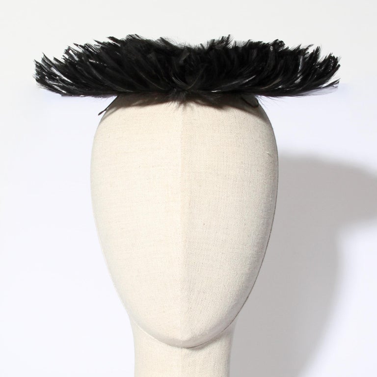 Rare 1940’s Gilbert Adrian Tiered Cockerel Feather Fascinator Hat at ...