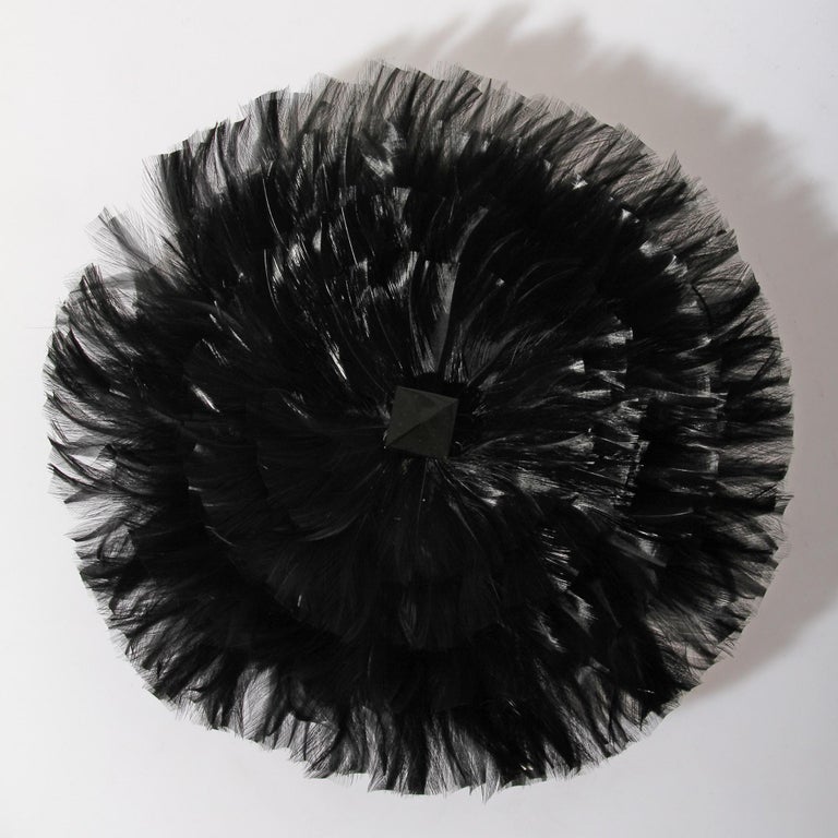 Rare 1940’s Gilbert Adrian Tiered Cockerel Feather Fascinator Hat at ...