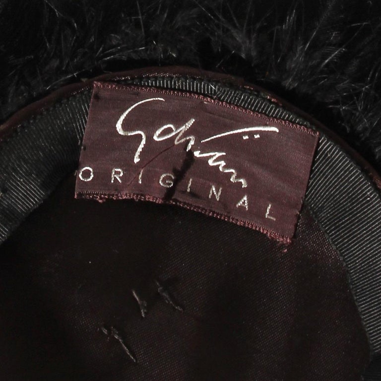 Rare 1940’s Gilbert Adrian Tiered Cockerel Feather Fascinator Hat at ...