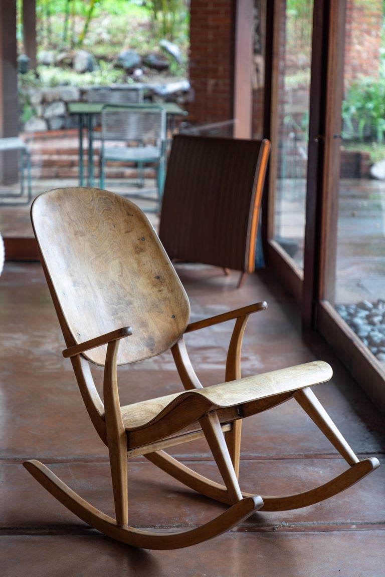 Rare 1940s Rocking Chair by Ilmari Tapiovaara For Sale at 1stDibs