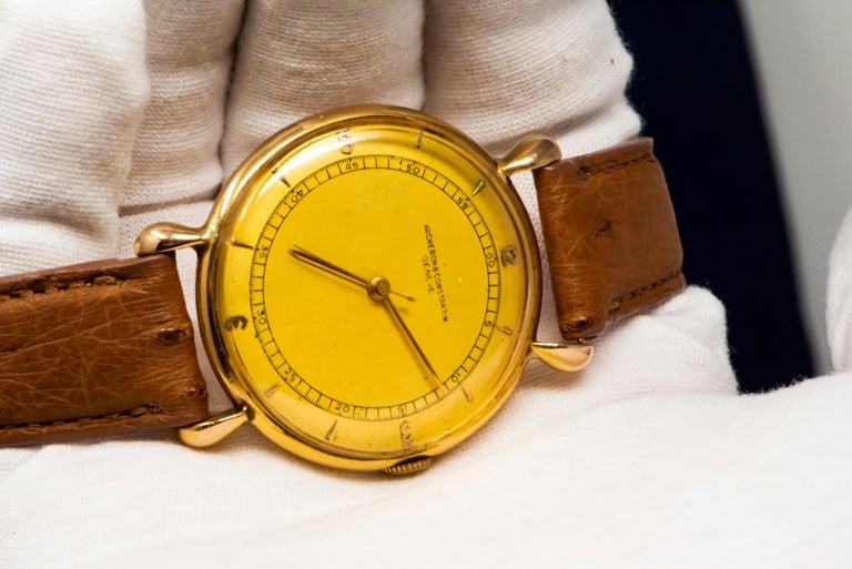 Rare 1940s Vacheron Constantin Lemon Dial Centre Second Tear Drop Lug ...