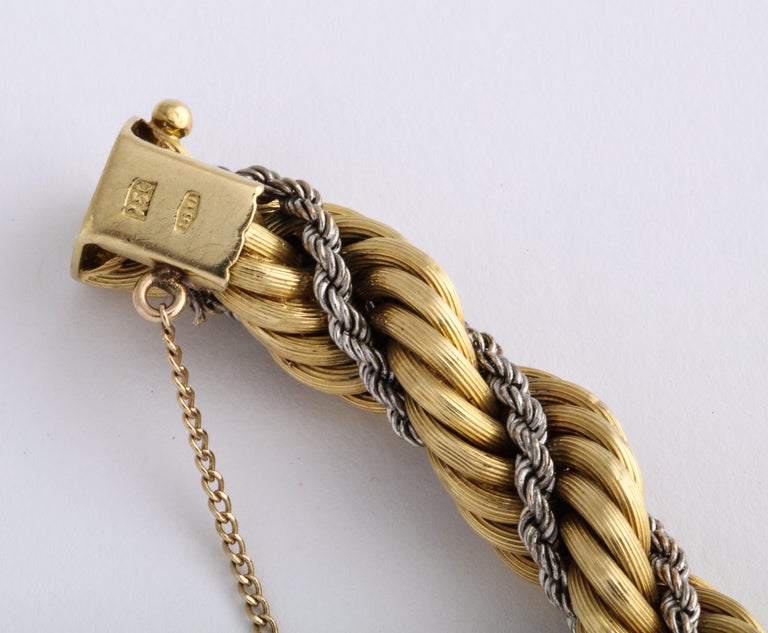 1960s Cartier Two-Tone Gold Rope Twist Chain Bracelet with Box For Sale ...